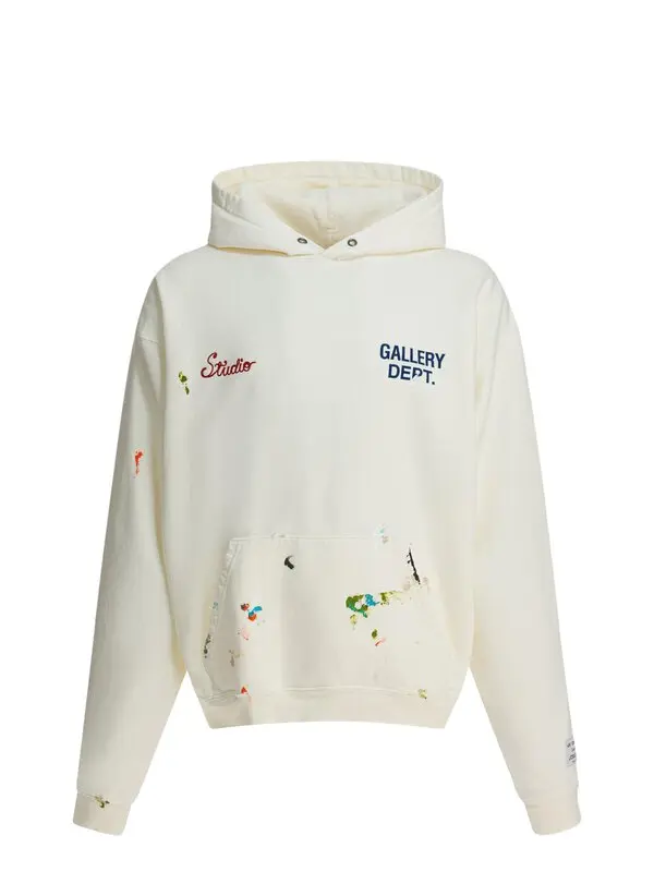 GALLERY DEPT. Studio Paint-splatter Hoodie - Light Archival White