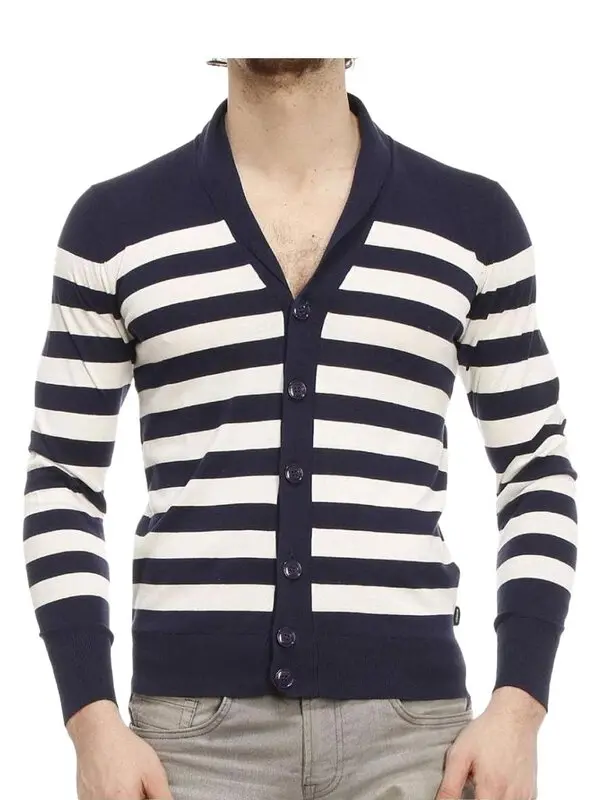 Emporio Armani Striped Knitted Cardigan - Black