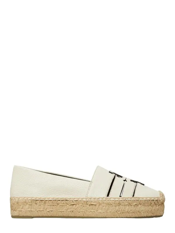 Tory Burch Ines Platform Espadrilles - Light Cream