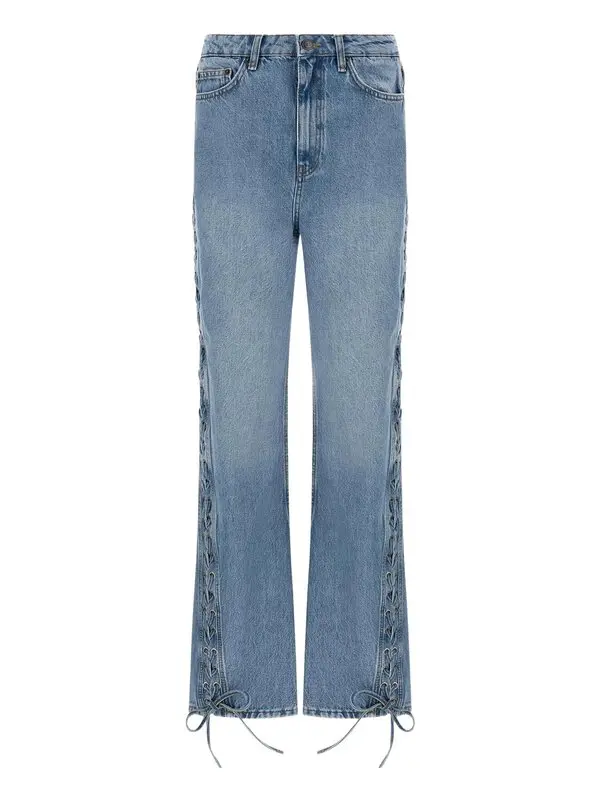 ROTATE BY BIRGER CHRISTENSEN Twisted Lacing Jeans - Blue