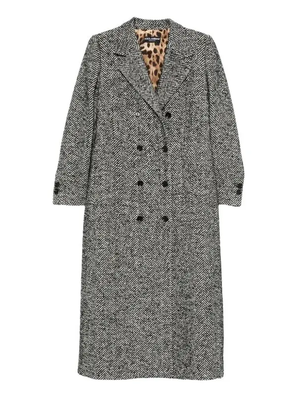 Dolce & Gabbana Herringbone Double-breasted Coat - No