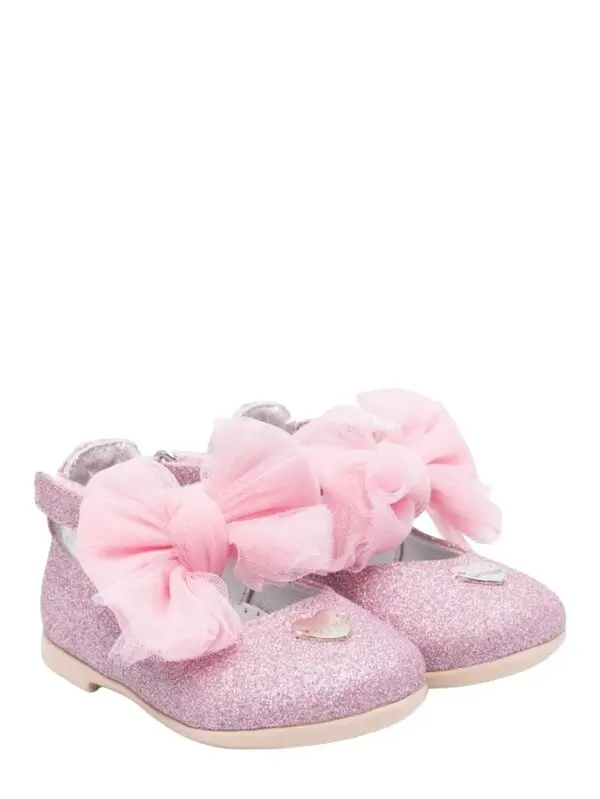 Monnalisa Glitter Ballerina With Oversized Bow - Pink