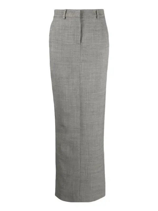 Alessandra Rich Virgin Wool-blend Maxi Skirt - Gray