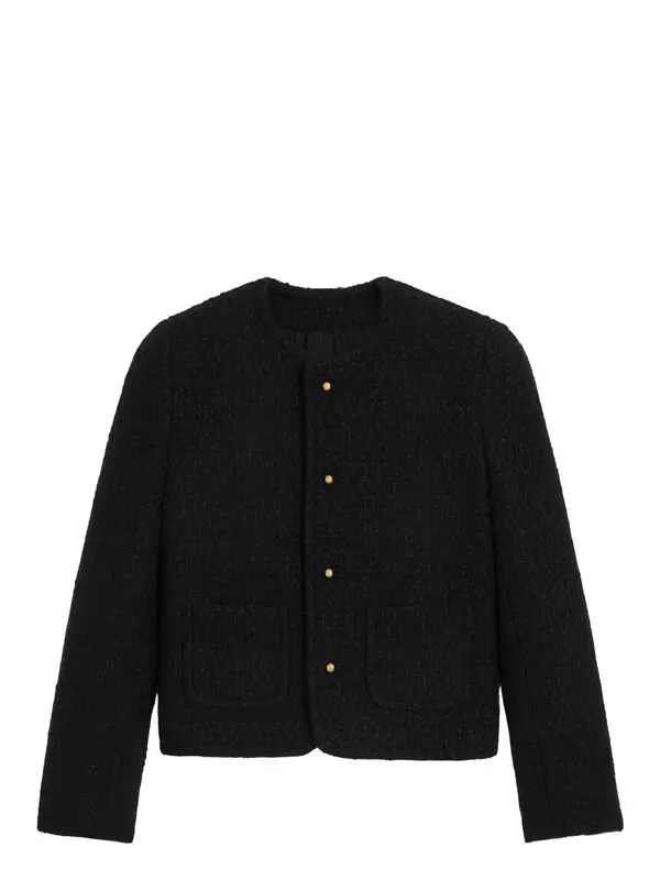 Celine Icone Jacket In Wool Natt - Black