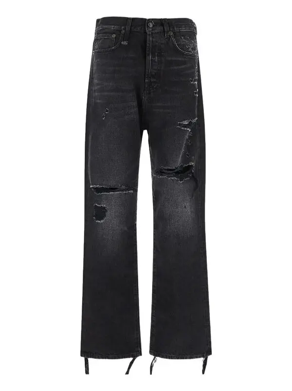 R13 Izzy Drop Distressed Jeans - Black