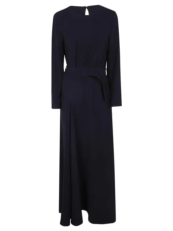 P.a.r.o.s.h Belted Flared Dress - Black