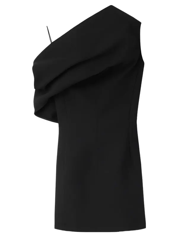 Jacquemus Pesce Draped One-shoulder Mini Dress - Black