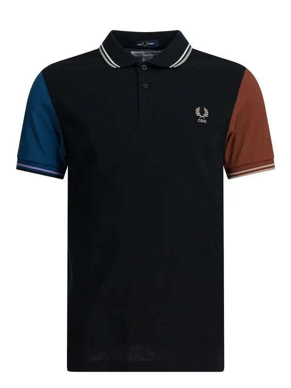 Comme Des Garçons Colour-block Polo Shirt - Black