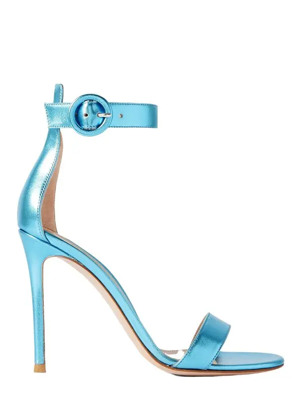 GIANVITO ROSSI Metallic High-heeled Sandals - Blue