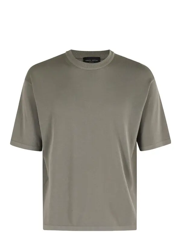 ROBERTO COLLINA Round-neck Logo T-shirt - Gray