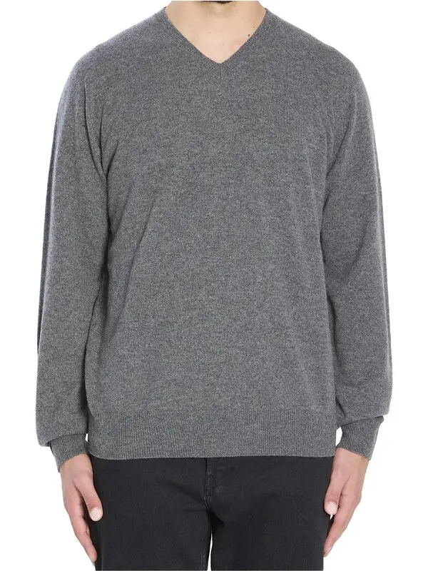 THE ROW V-neck Knitted Jumper - Grey