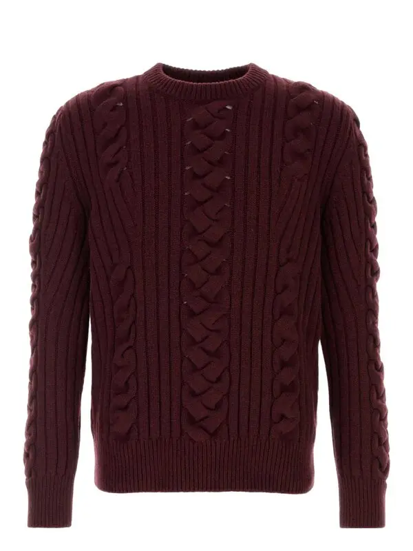 Alexander McQueen Cable-knit Crewneck Jumper - Brown