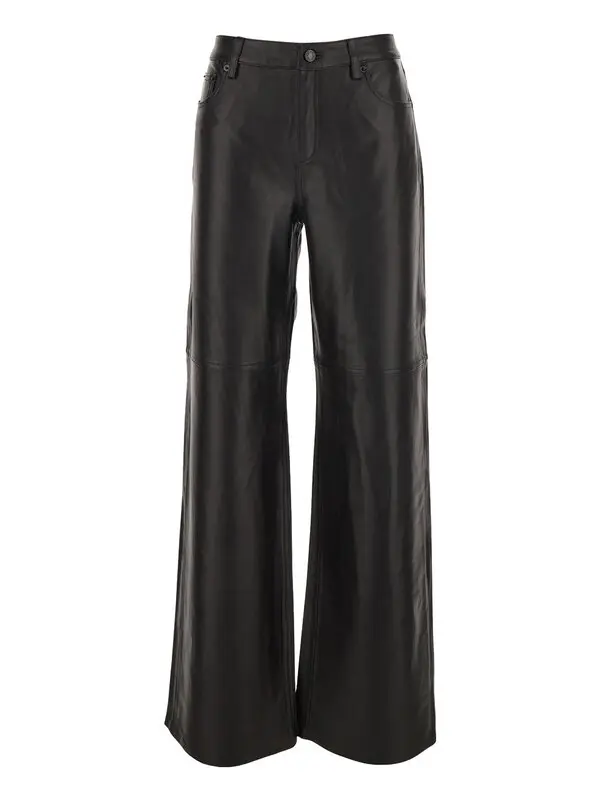 Michael Kors Button Detailed Wide Leg Pants - Black