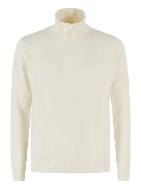 ROBERTO COLLINA Turtleneck Long Sleeve Sweater - White