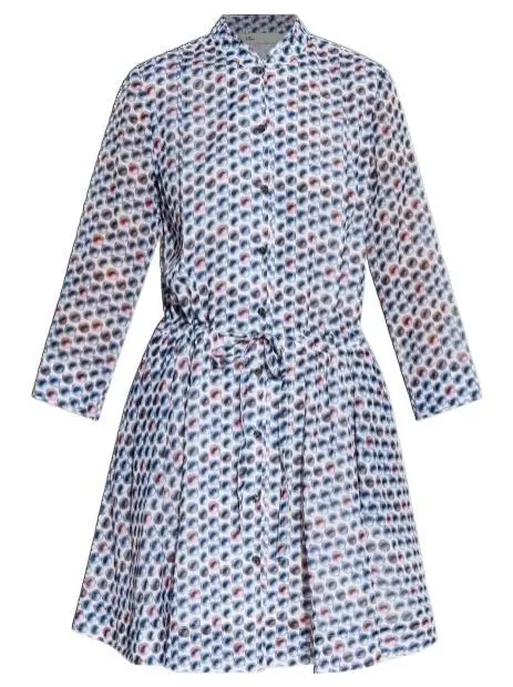 Tory Burch Printed Mini Shirt Dress - Blue