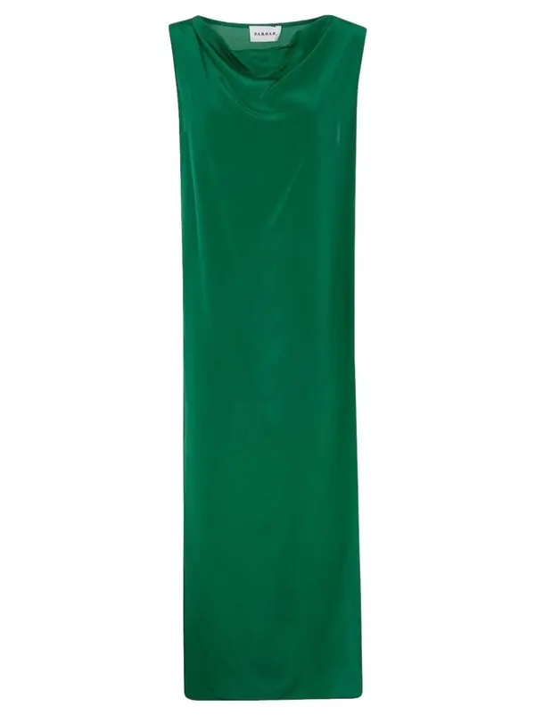 P.a.r.o.s.h Sleeveless Maxi Dress With Front Pleats - Green