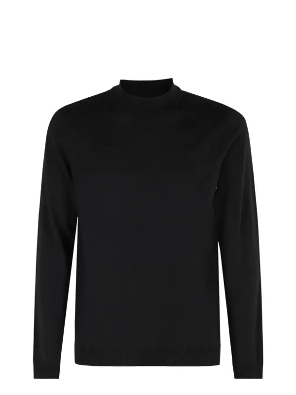 ROBERTO COLLINA Long Sleeve Ribbed Sweatshirt - Black