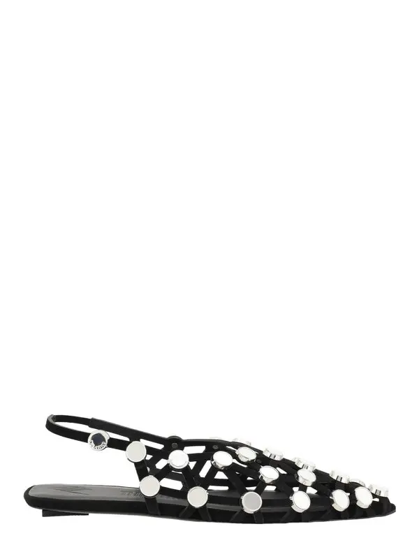 Attico The Grid Slingback Ballerina Flats - Black