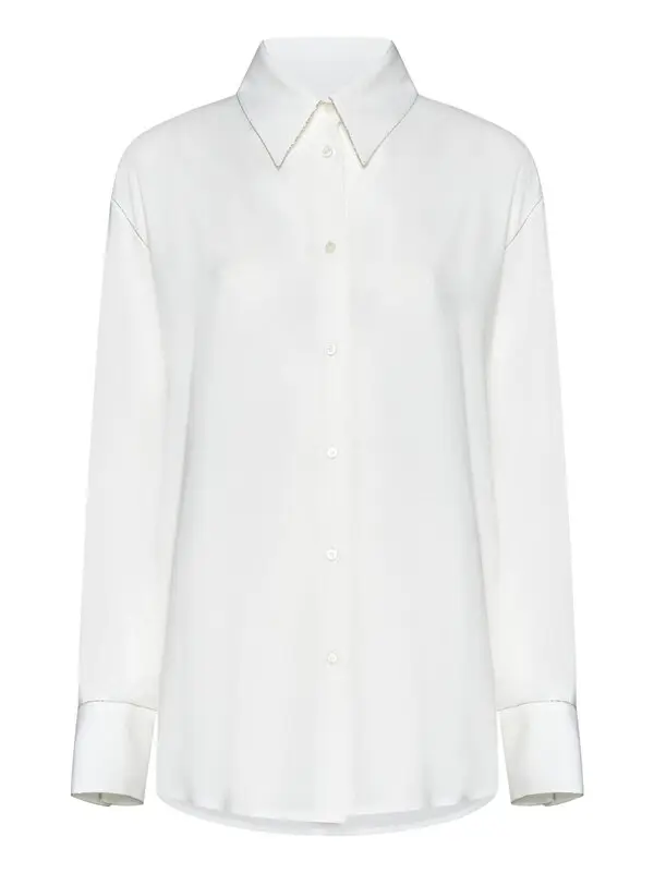 Fabiana Filippi Georgette Button-up Shirt - White