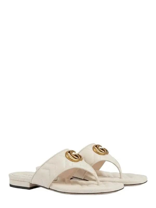 Gucci Double G Thong Sandals - White