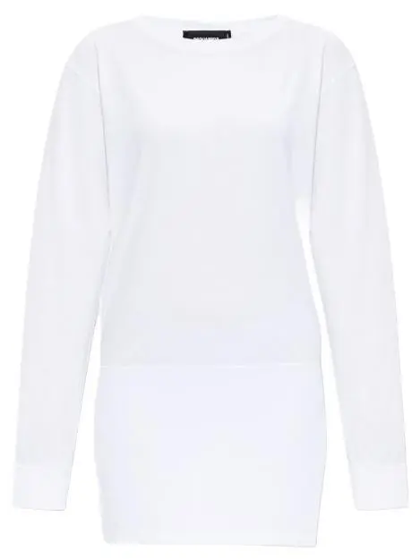 Dsquared2 Slogan Printed Long-sleeved Mini Dress - White