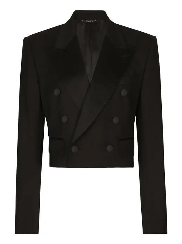 Dolce & Gabbana Double-breasted Cropped Jacket - Black
