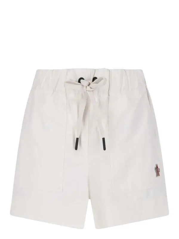 Moncler Elasticated Logo Shorts - Cream