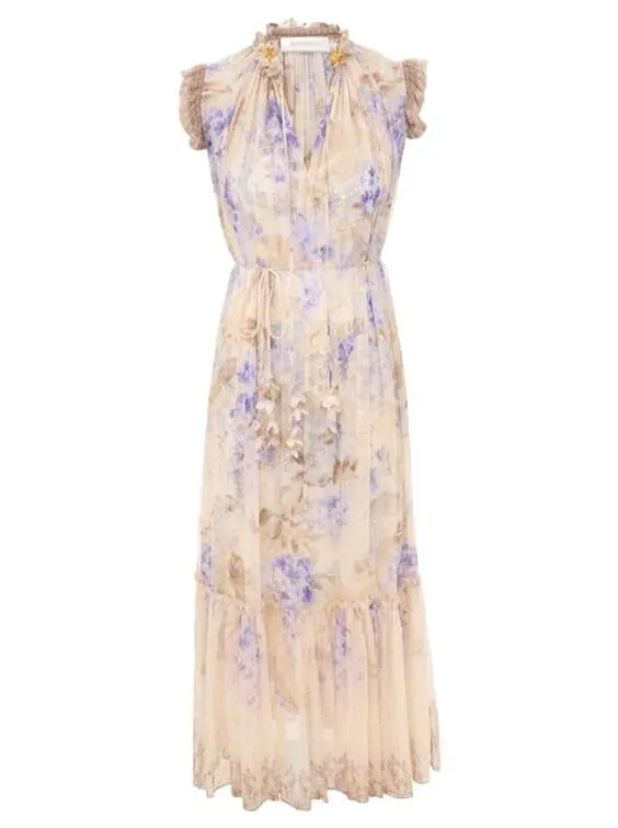 Zimmermann Dawning Flutter Dress - Nude