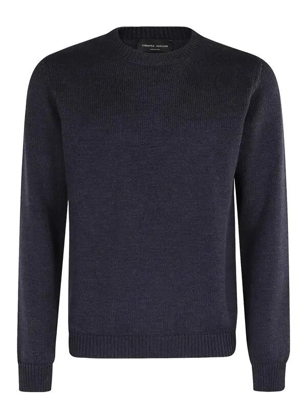 ROBERTO COLLINA Crew Neck Long Sleeve Sweater - Black
