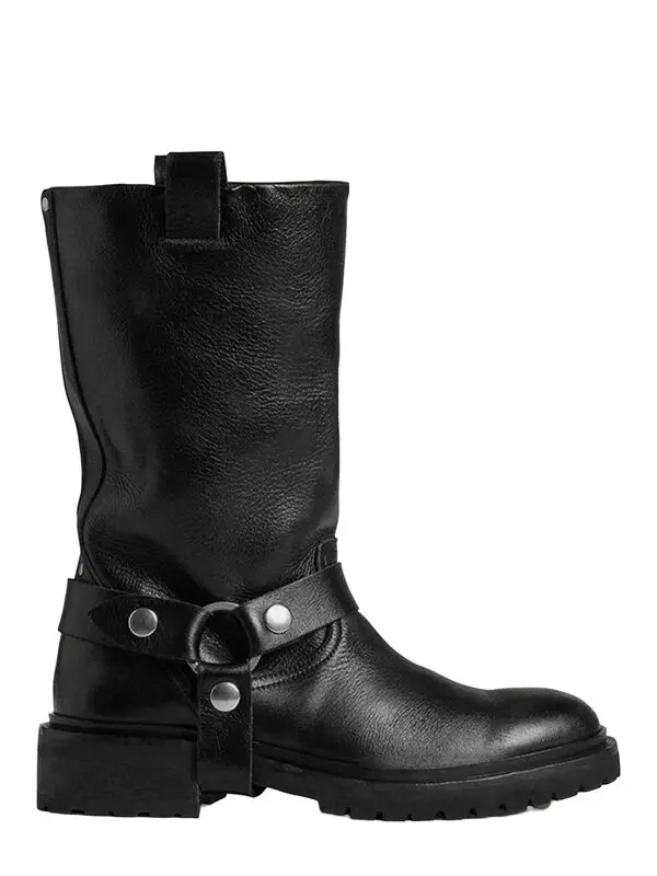 GOLDEN GOOSE Kurt Buckled Studded Boots - Black
