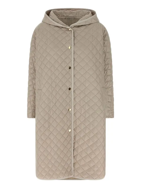 Max Mara Joan Quilted Hooded Coat - Nude