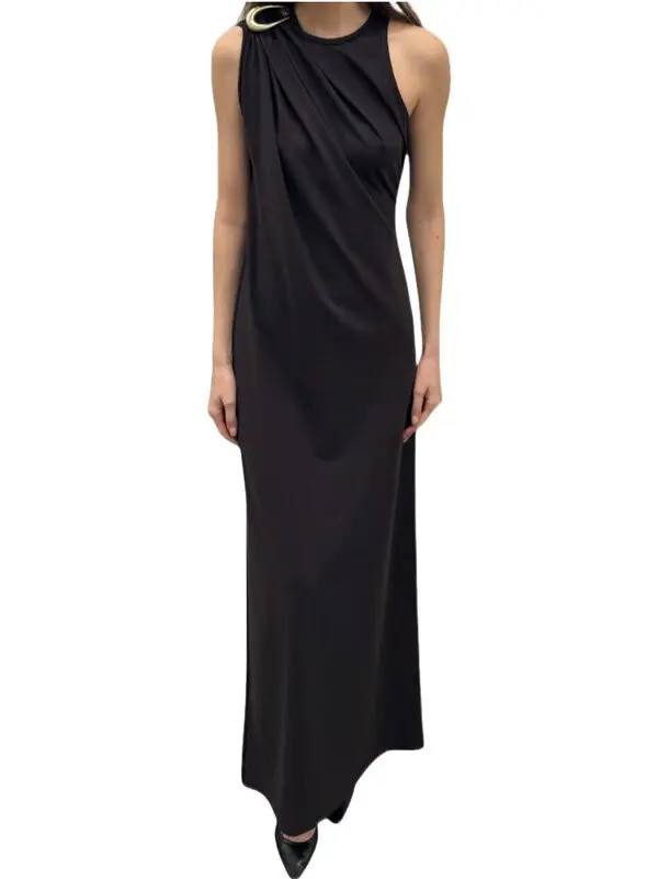 Christopher Esber Sleeveless Ruched Detail Maxi Dress With Hardware - Black