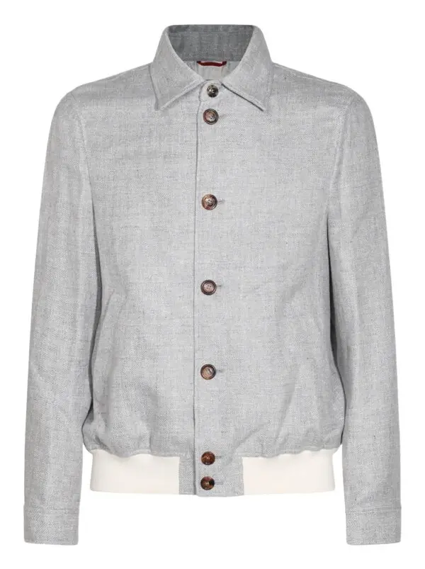 Brunello Cucinelli Long Sleeve Button-up Jacket - Grey