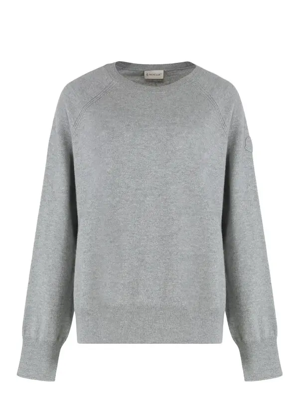 Moncler Cashmere Crew Neck Knitted Sweater - Grey