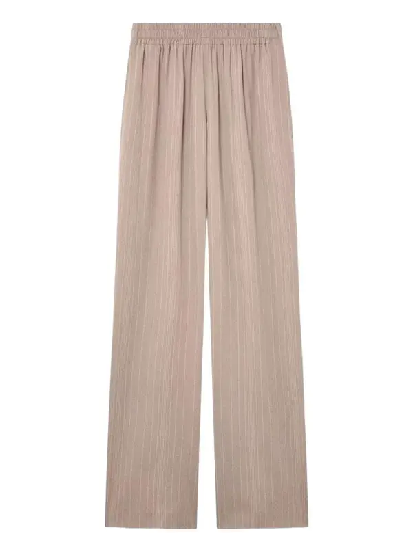 GOLDEN GOOSE Pinstriped Elasticated Waist Trousers - Light Gray