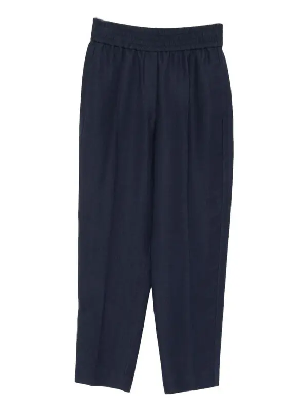 Brunello Cucinelli Fluid Twill Baggy Pull-on Trousers - Blue