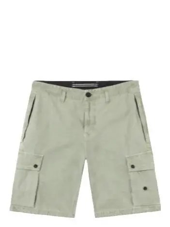 Stone Island Cargo Shorts With Compass Badge - Sage