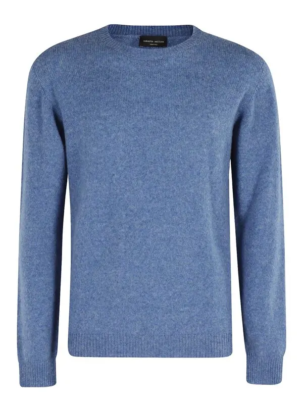 ROBERTO COLLINA Crew Neck Long Sleeve Sweater - Blue