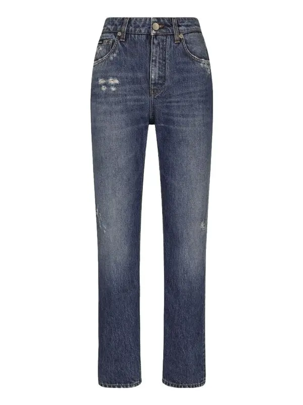 Dolce & Gabbana Logo Plaque Loose-fit Jeans - Blue