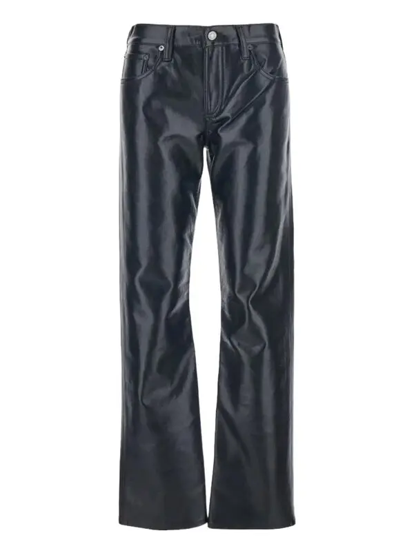 AGOLDE Leather-blend Straight-leg Pants - Black