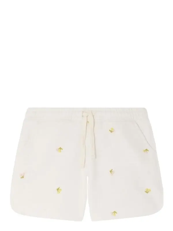 Bonpoint Cherry Print Fleece Shorts - White