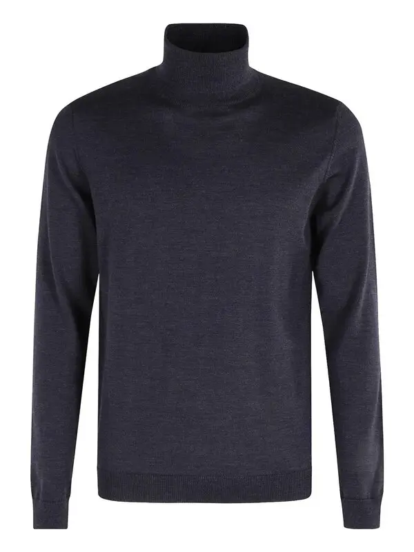 ROBERTO COLLINA Long Sleeve Turtleneck Sweater - Black