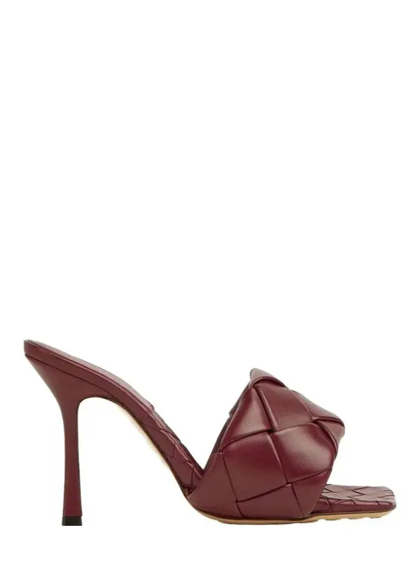 Bottega Veneta Lido Intrecciato Mule Sandals - Red