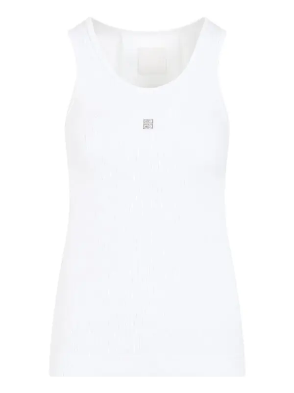 Givenchy 4g Logo Plaque Crewneck Tank Top - White