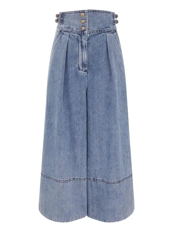 Zimmermann High-waist Denim Culottes - Dawn Blue