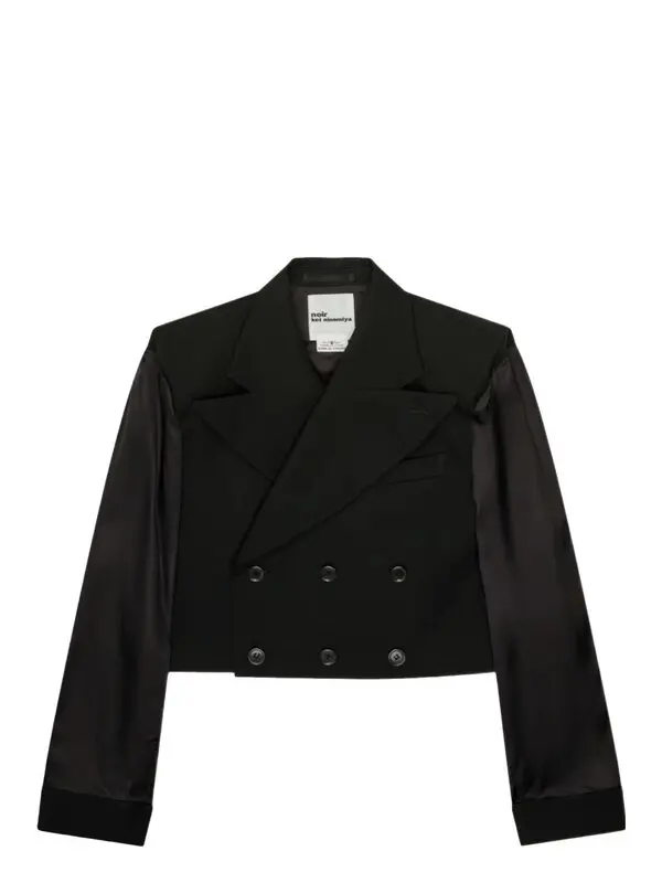 Comme Des Garçons Double Breasted Cropped Jacket - Black