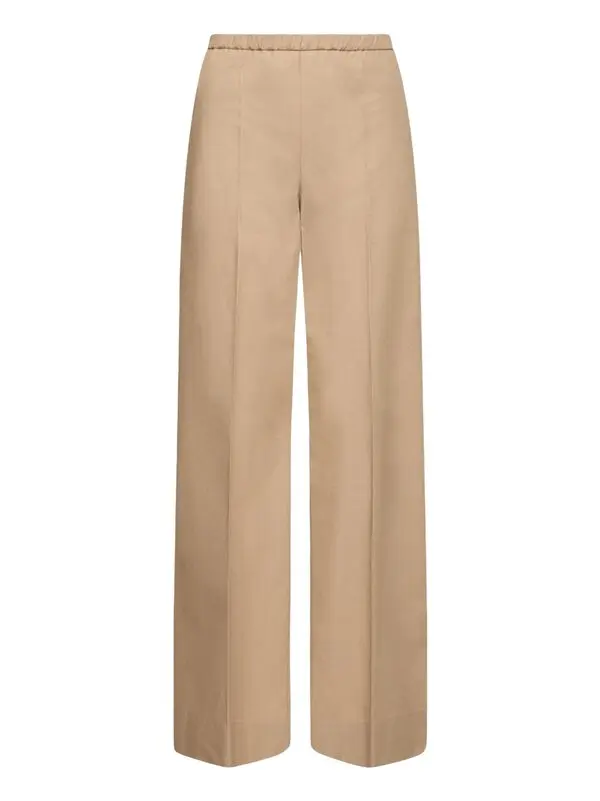 Moncler Wide-leg Cotton Poplin Pants - Beige