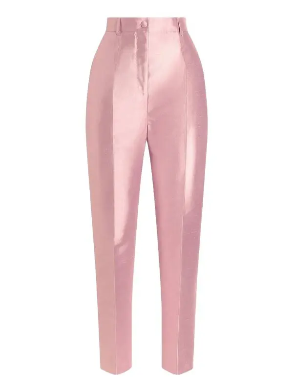 Dolce & Gabbana High Waisted Satin Trousers - Pink