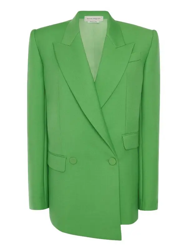 Alexander McQueen Double-breasted Asymmetric Blazer - Green