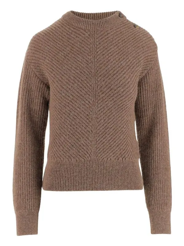 Bottega Veneta Chevron Motif Knit Jumper - Brown